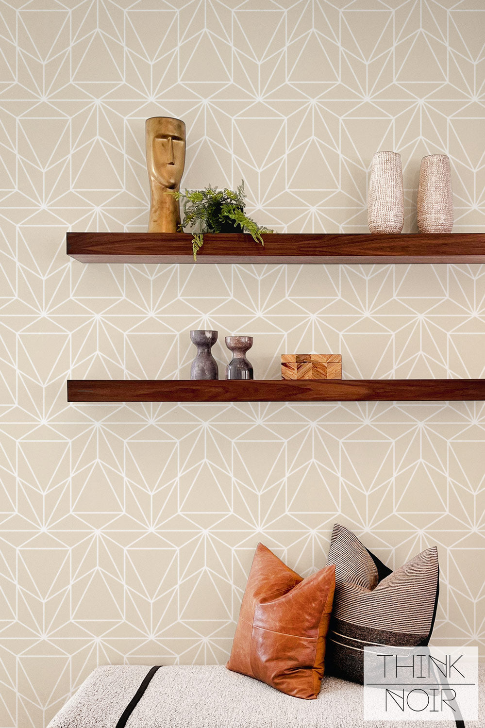 Light Modern Geometric Lines Wallpaper for walls | ThinkNoirWallpaper
