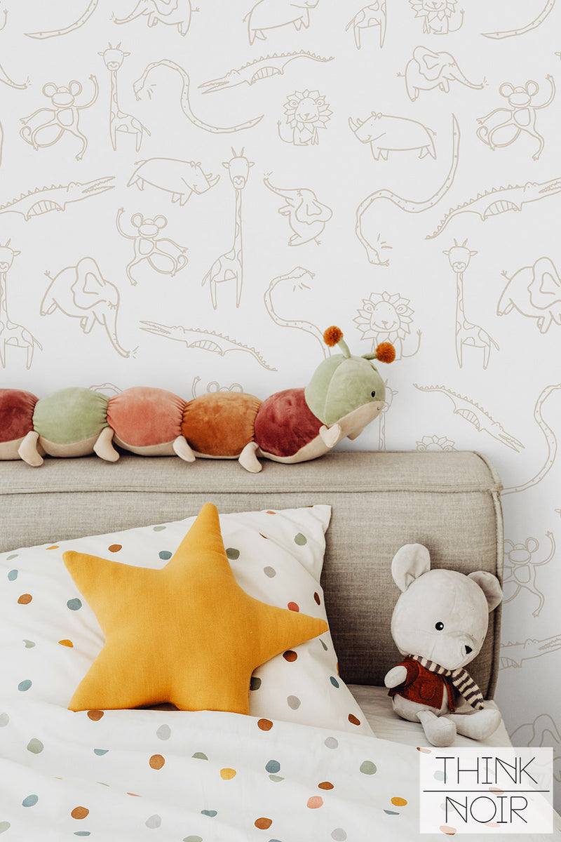 Neutral Funny Animals Wallpaper - Think Noir Wallpaper – ThinkNoirWallpaper