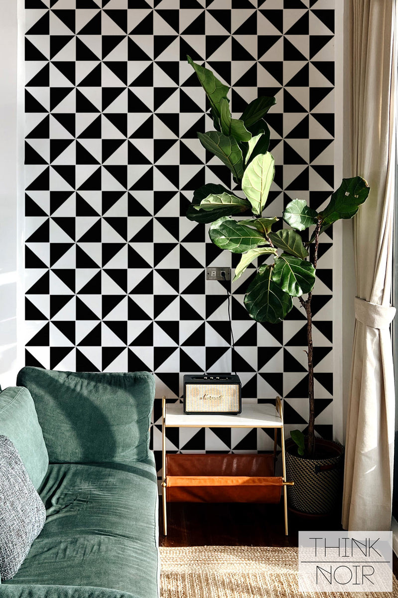 Modern Eclectic Geometric Wallpaper for walls | ThinkNoirWallpaper