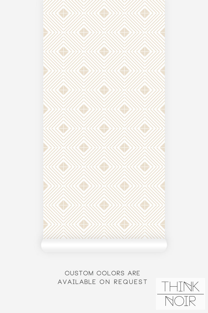 Neutral Geometric Regular Pattern Wallpaper for walls | ThinkNoirWallpaper